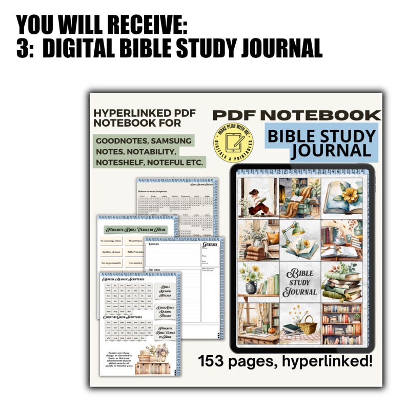 Set Bible Journal, Characters, Planner 2026 Journal, Family Worship ...