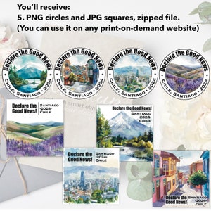 JW Chile Special Convention 2024 Pin Gift, Santiago Round Sticker ...