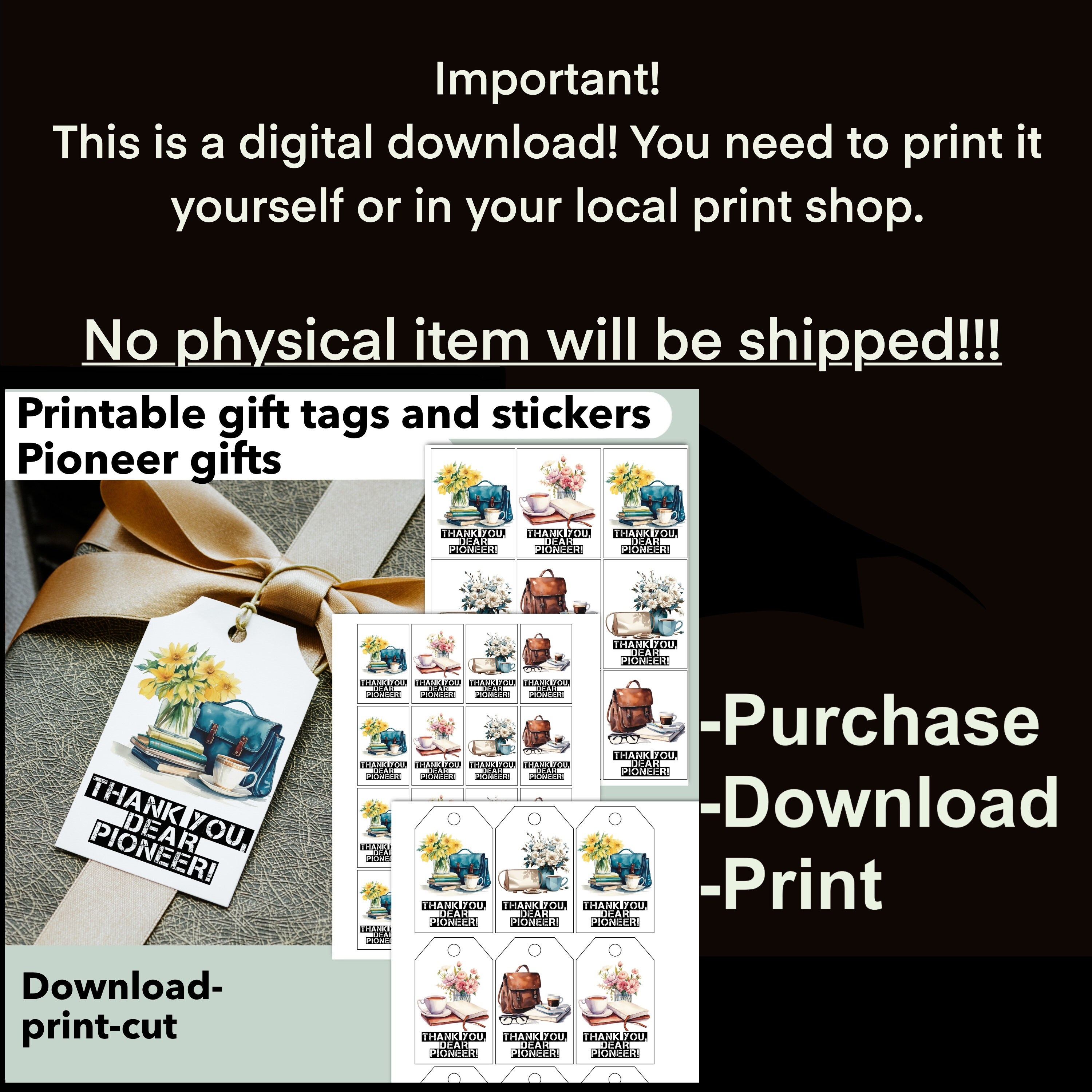 Pioneer Tag, Cards Pioneers, Sticker Printable for Elders. Thank You ...