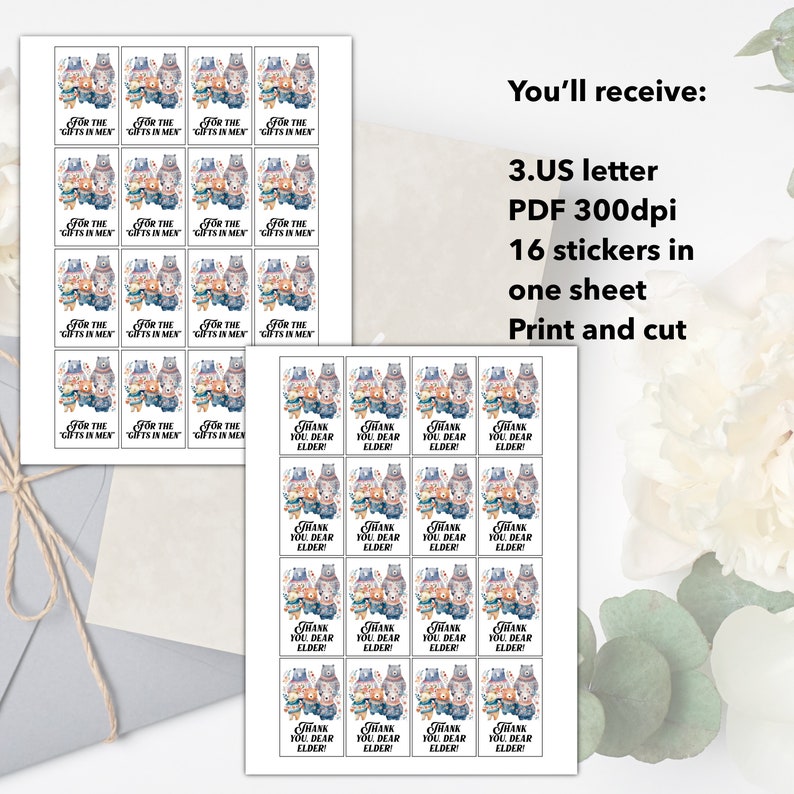 Elder Tag, Cards Elders, Sticker Printable for Brothers. Thank You ...