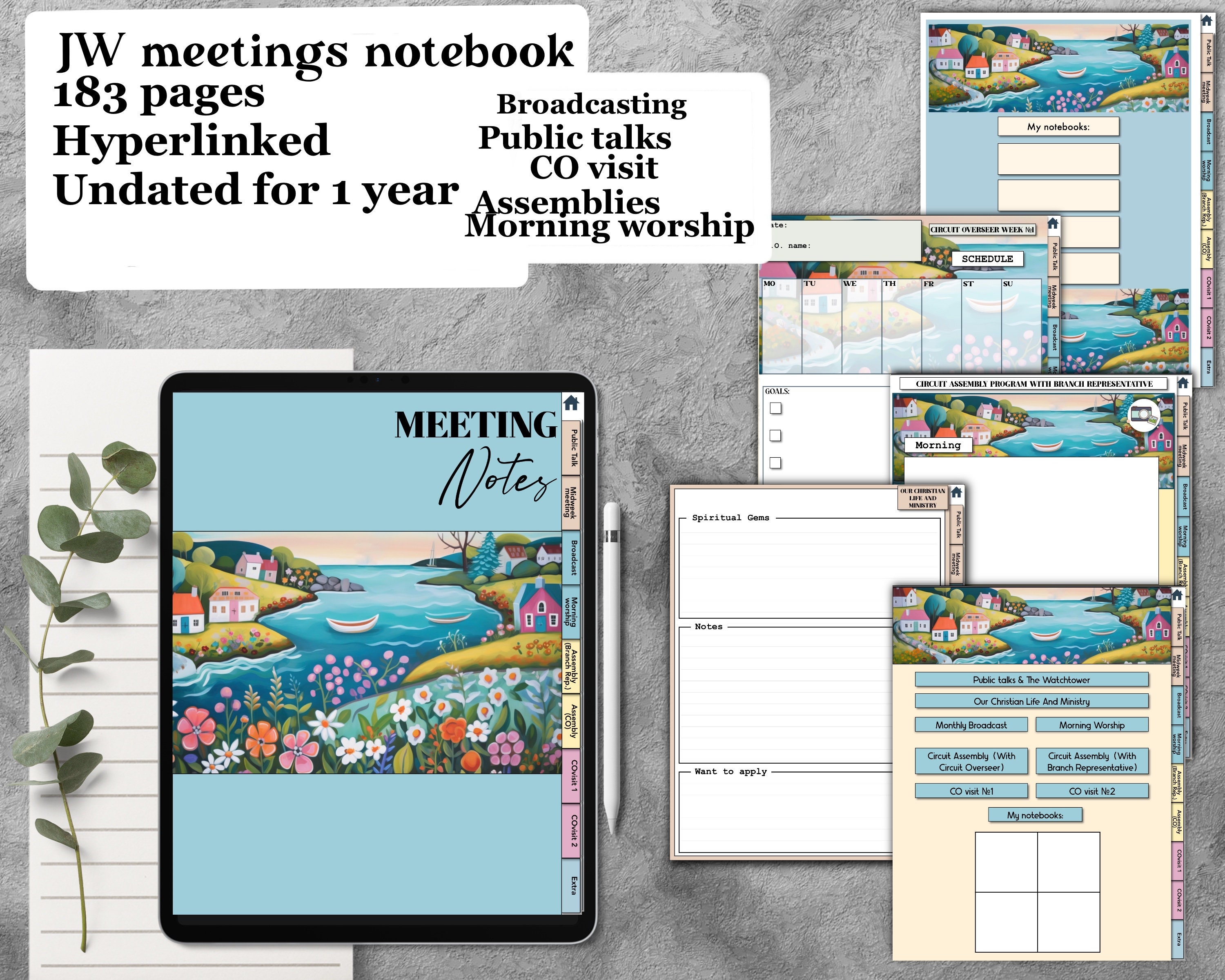 Set Digital Notebooks JW, Planner, Bible Journal, Service Notes ...