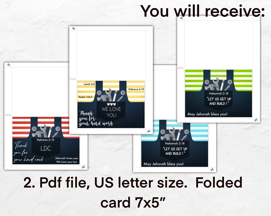 JW LDC Card Printable Gift Kingdom Hall Construction Card - Etsy