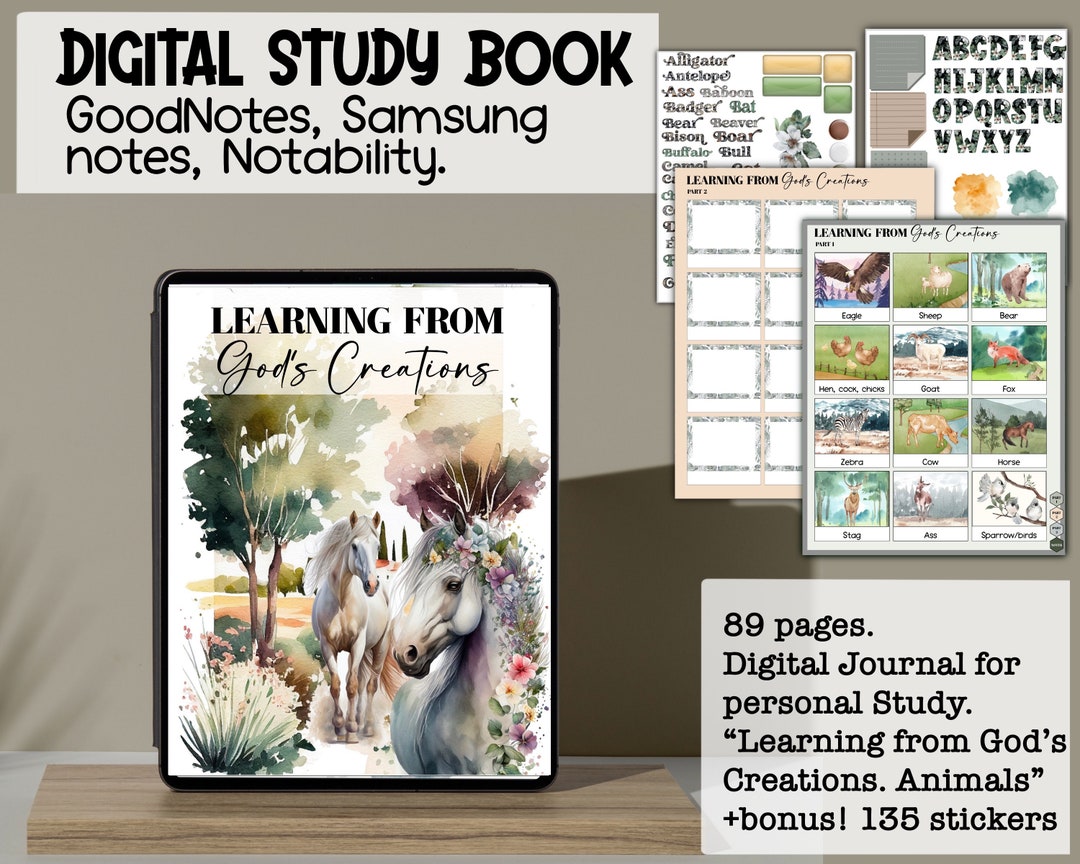 JW Study Animals Journal, Digital Notebook Jehovah’s Creations ...