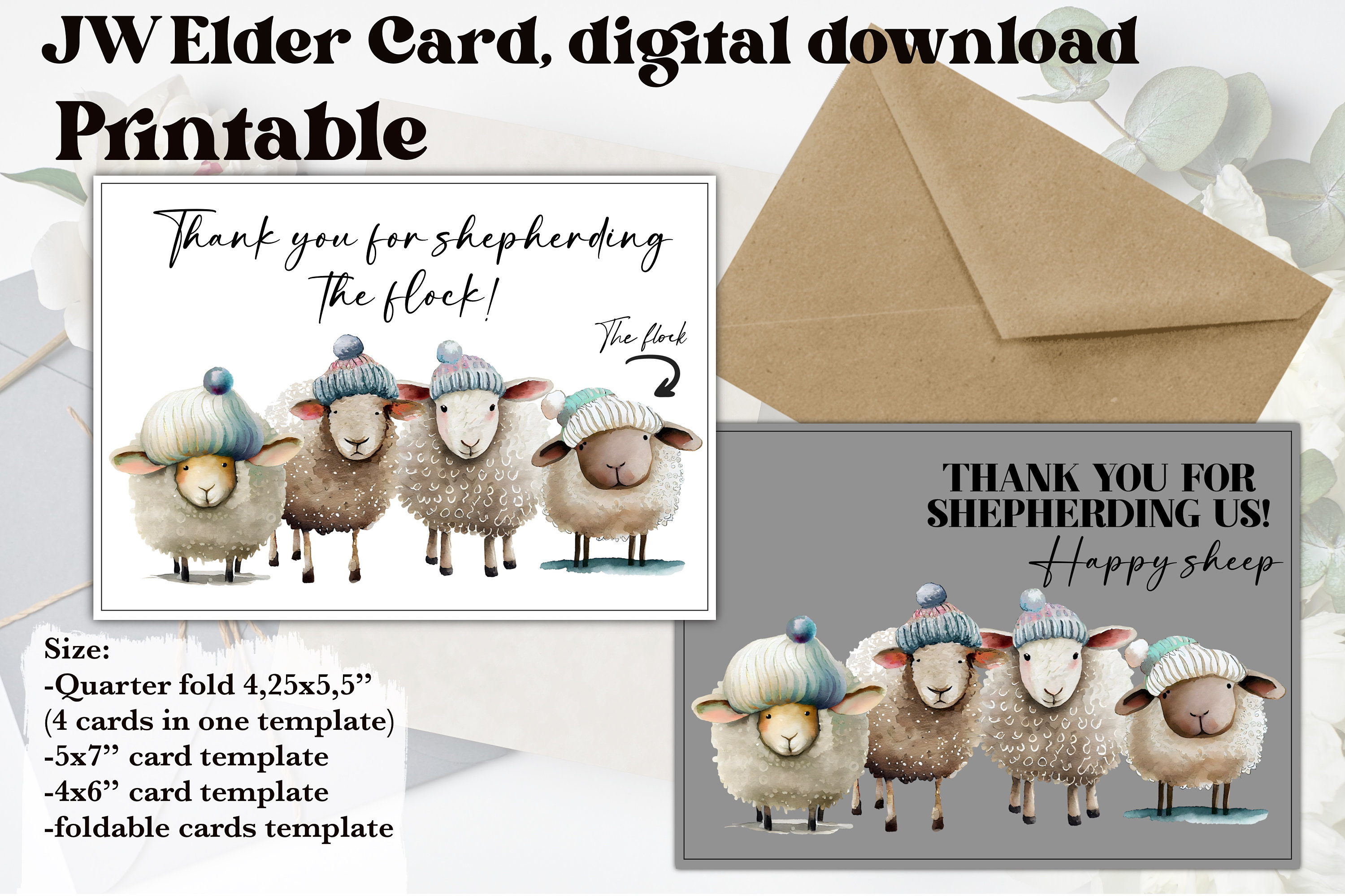 JW Card for Elders Shepherd Thank You Card Brothers Pioneers - Etsy