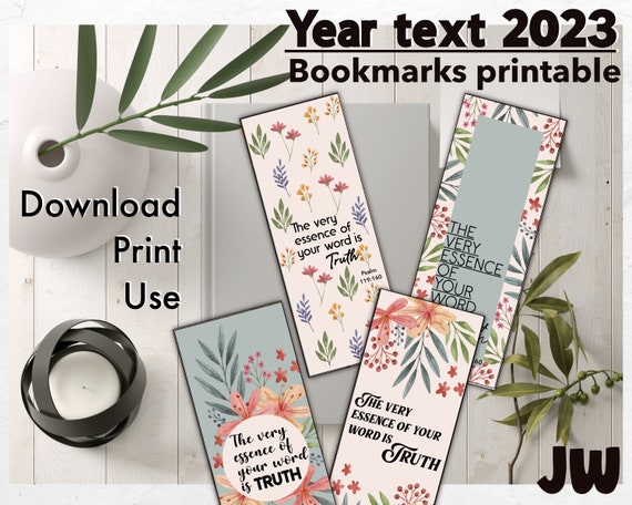JW Year Text 2023 Bookmarks Printable Gift. the Very Essence - Etsy Canada
