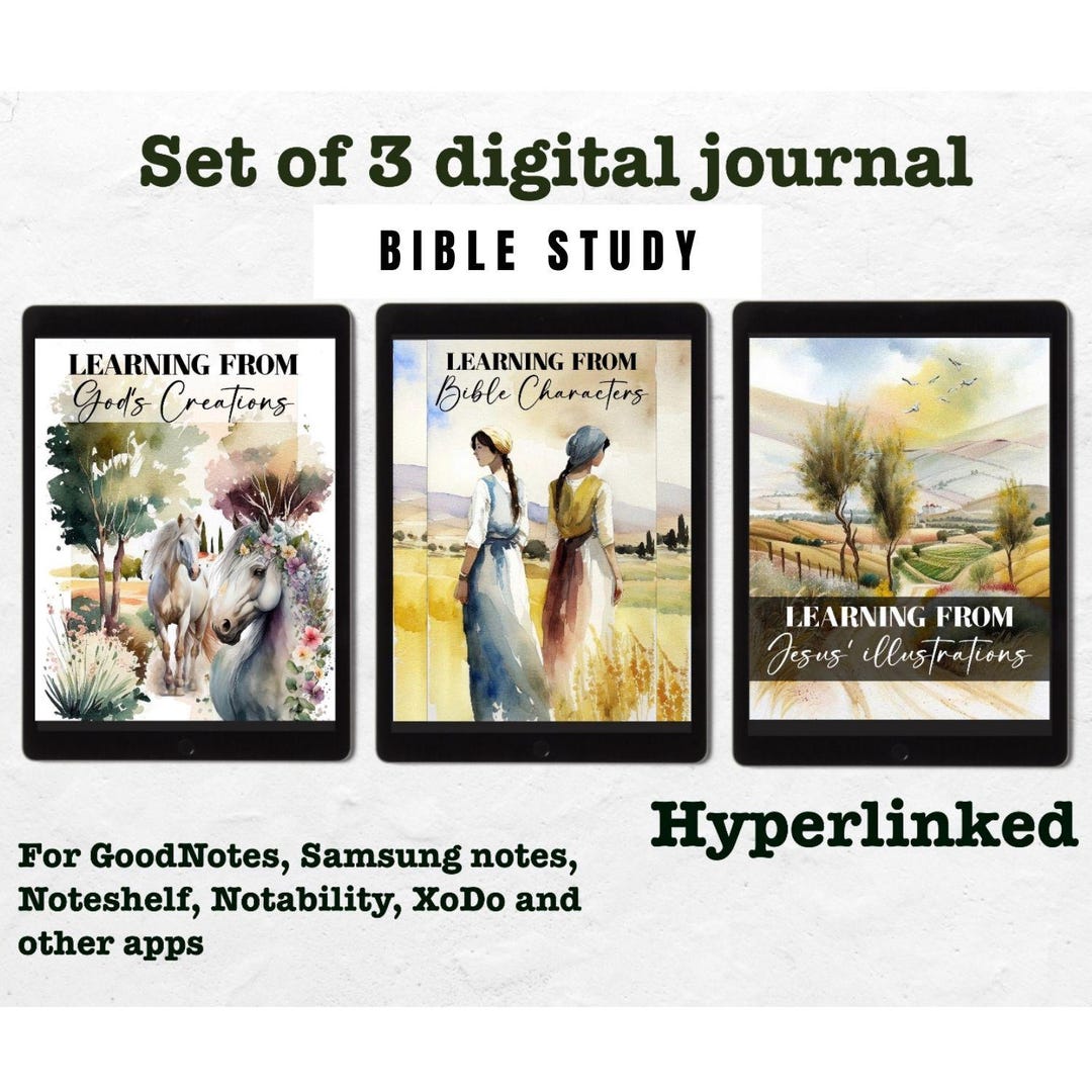 Set of Digital Notebooks Planner, Bible Journal, Broadcasting, Service ...