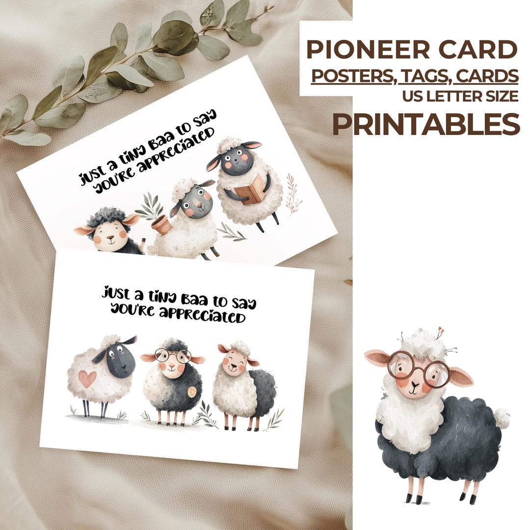 Pioneer Sheep Jw Card, Pioneers Gift, Encouraging Card Printable Elders ...