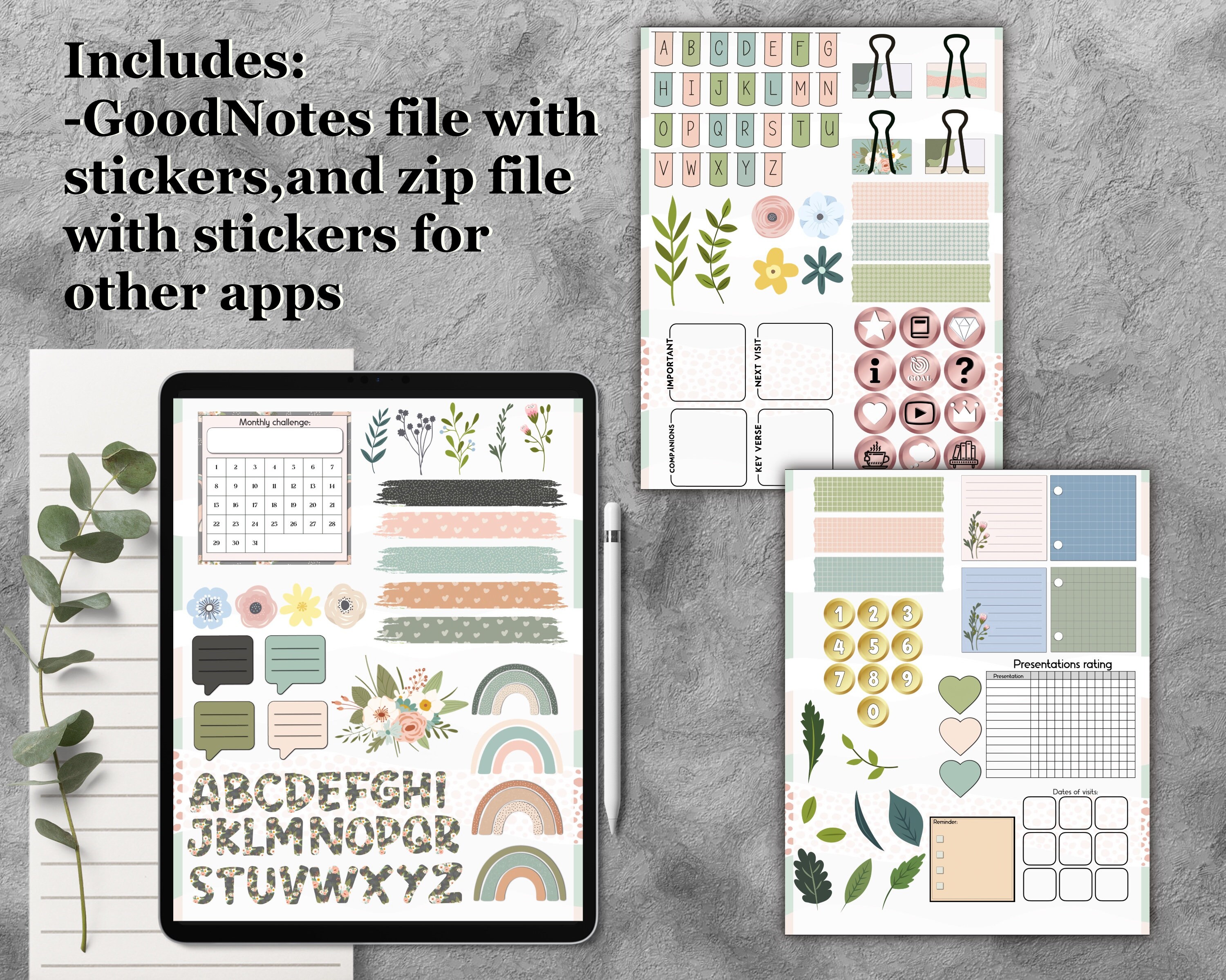 JW Service Notes for Goodnotes, Return Visits, Bible Study ...
