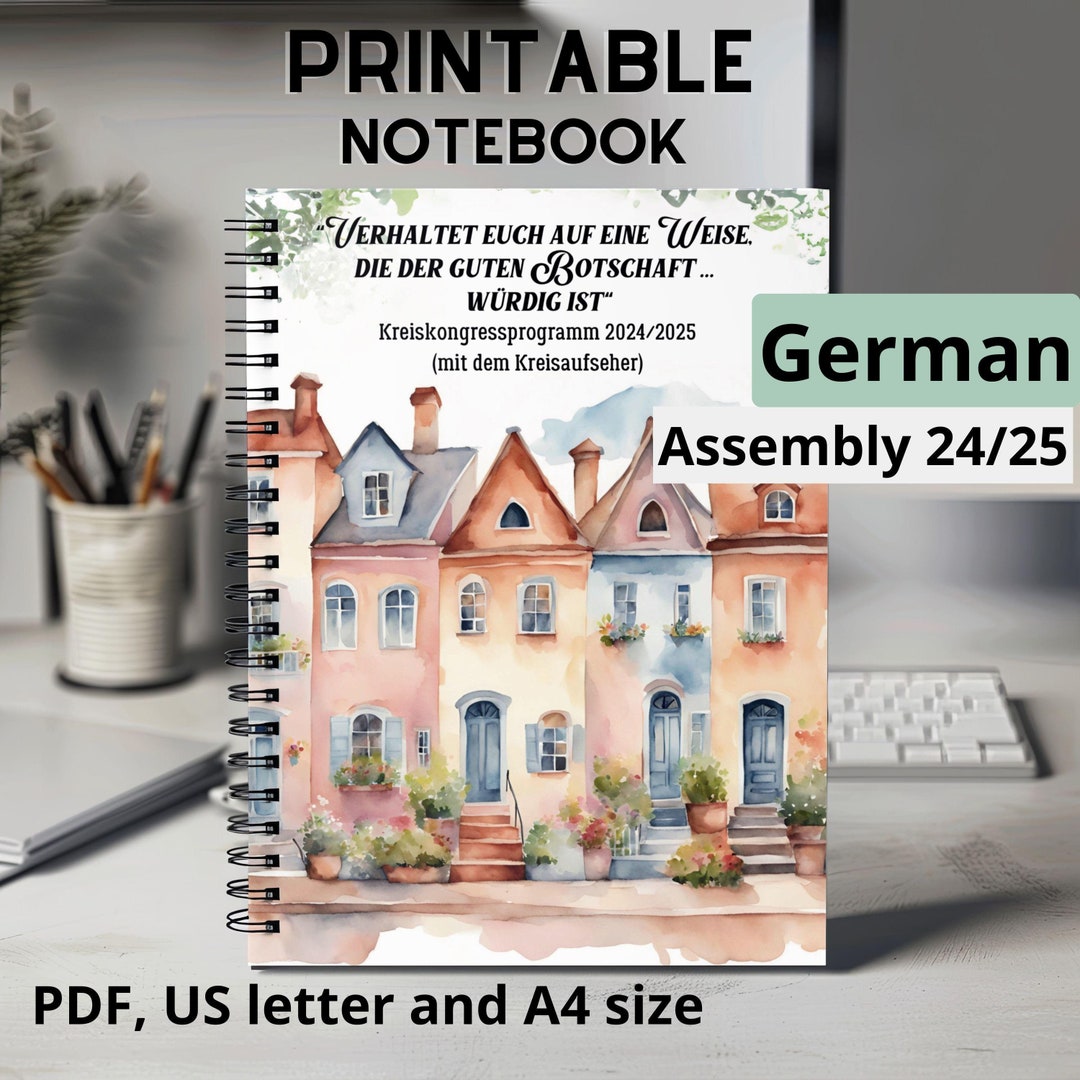 JW German Assembly Printable Notebook, Deutsch 2024 2025 Behave in a ...