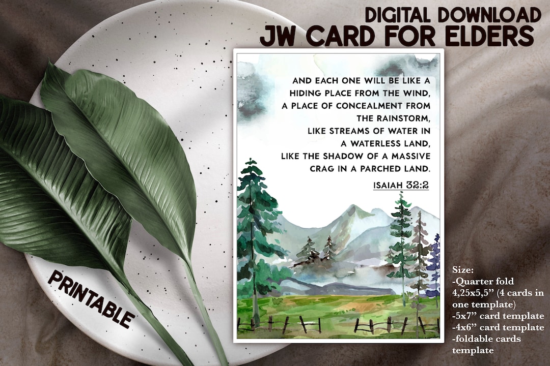 JW Card for Elders Thank You Card Brothers Pioneer Gift Printable Tie ...