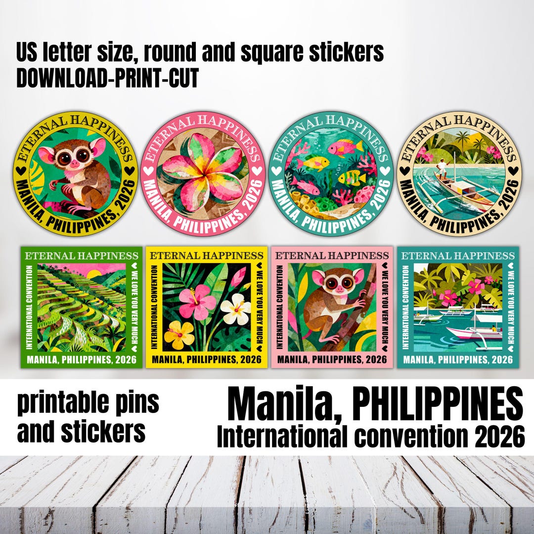 Manila, Philippines International Convention 2026 Printable Stickers ...