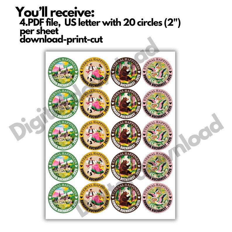 Romania Bucharest International Convention 2026 Printable Stickers ...