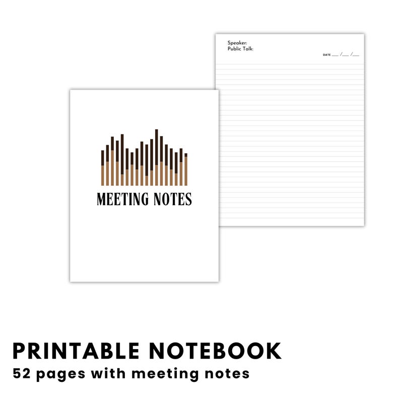 Meeting Notes Printable Notebook, 2025 Broadcasting Journal, Circuit ...