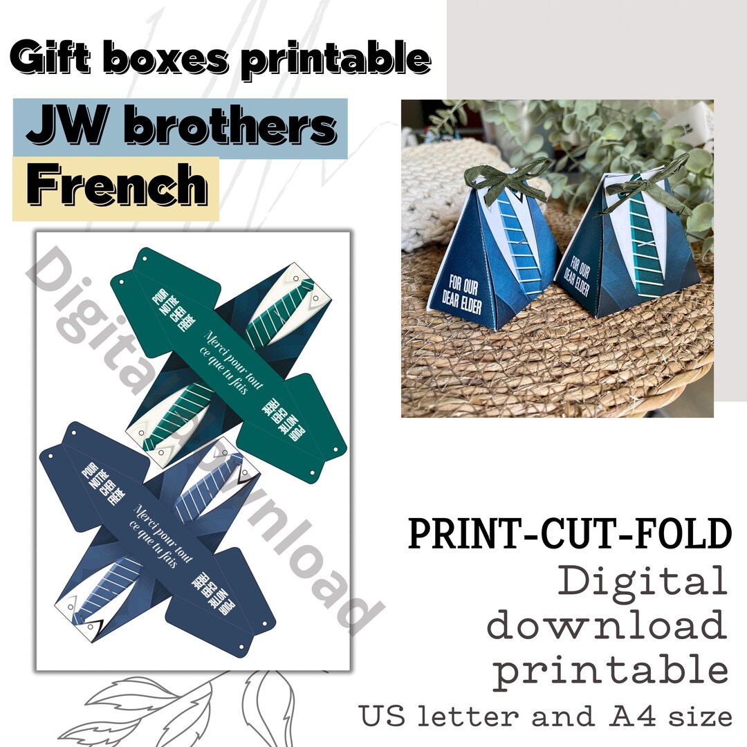 JW French Gift Box Printable, Elders Brothers Pioneers Gift Bag Declare ...