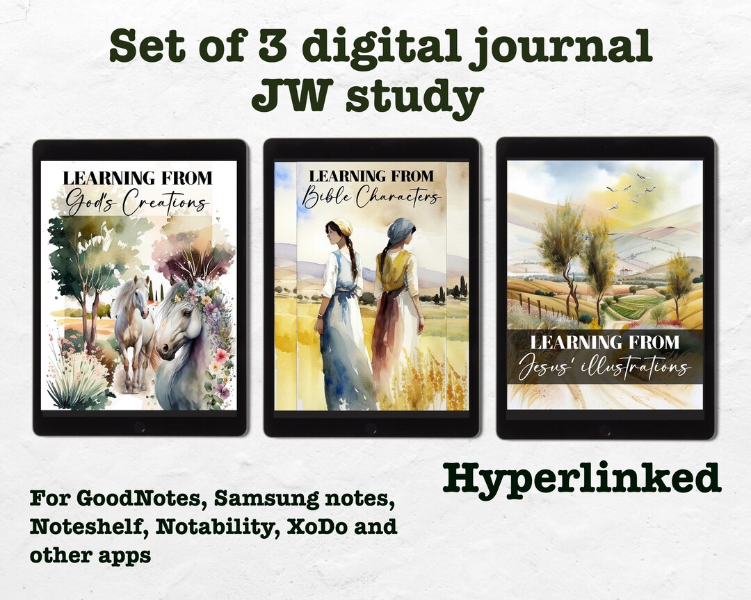 Set JW Study Animals, Characters, Jesus Illustrations Journal, Digital ...