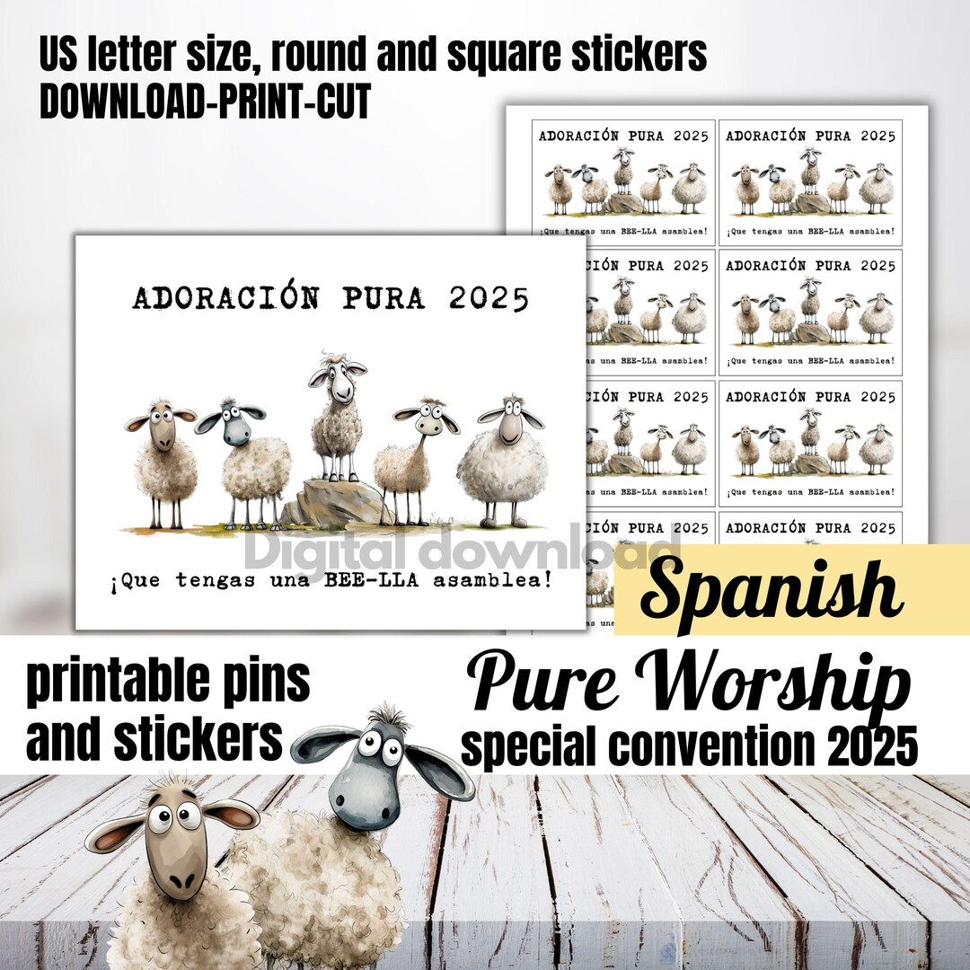 JW Spanish Convention 2025 Card, Adoración Pura Special Sheep Cards Pin ...
