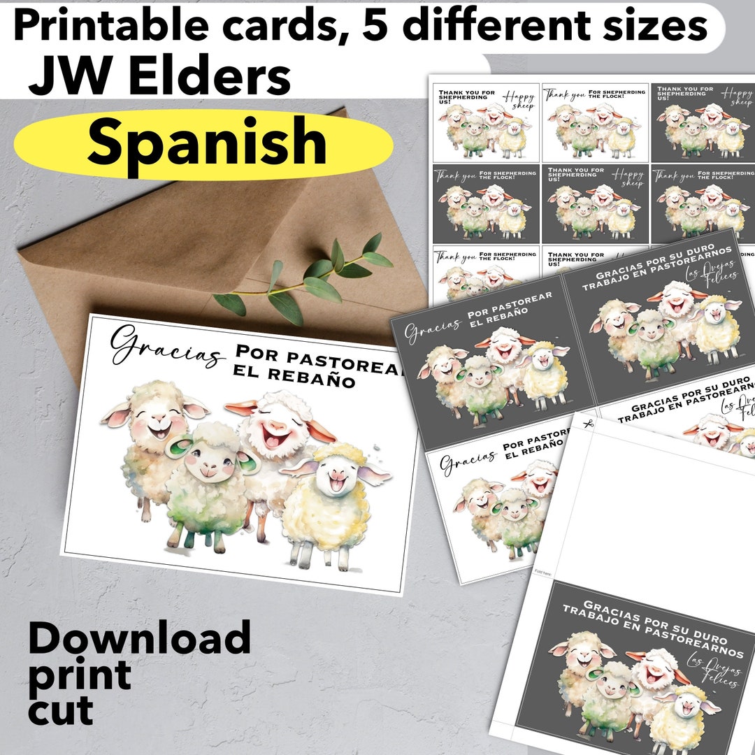 JW Card for Elders Spanish Tarjeta Brothers Pioneers Printable Sympathy ...