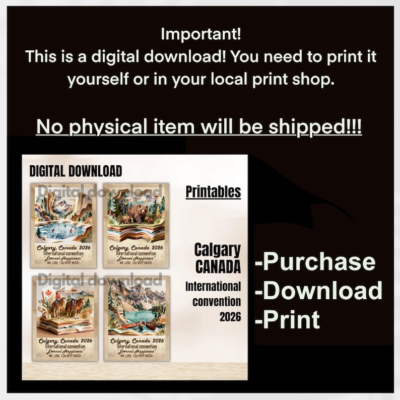Calgary Canada International Convention 2026 Printable Stickers Cards ...