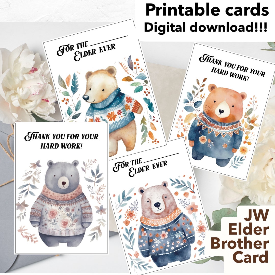 JW Card for Elders Thank You Elder Card Brothers Pioneers - Etsy