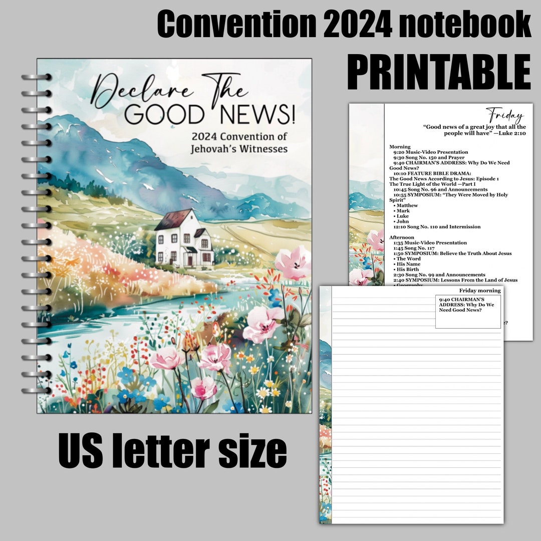 JW Convention Printable Notebook 2024. Declare Good News Stationary ...