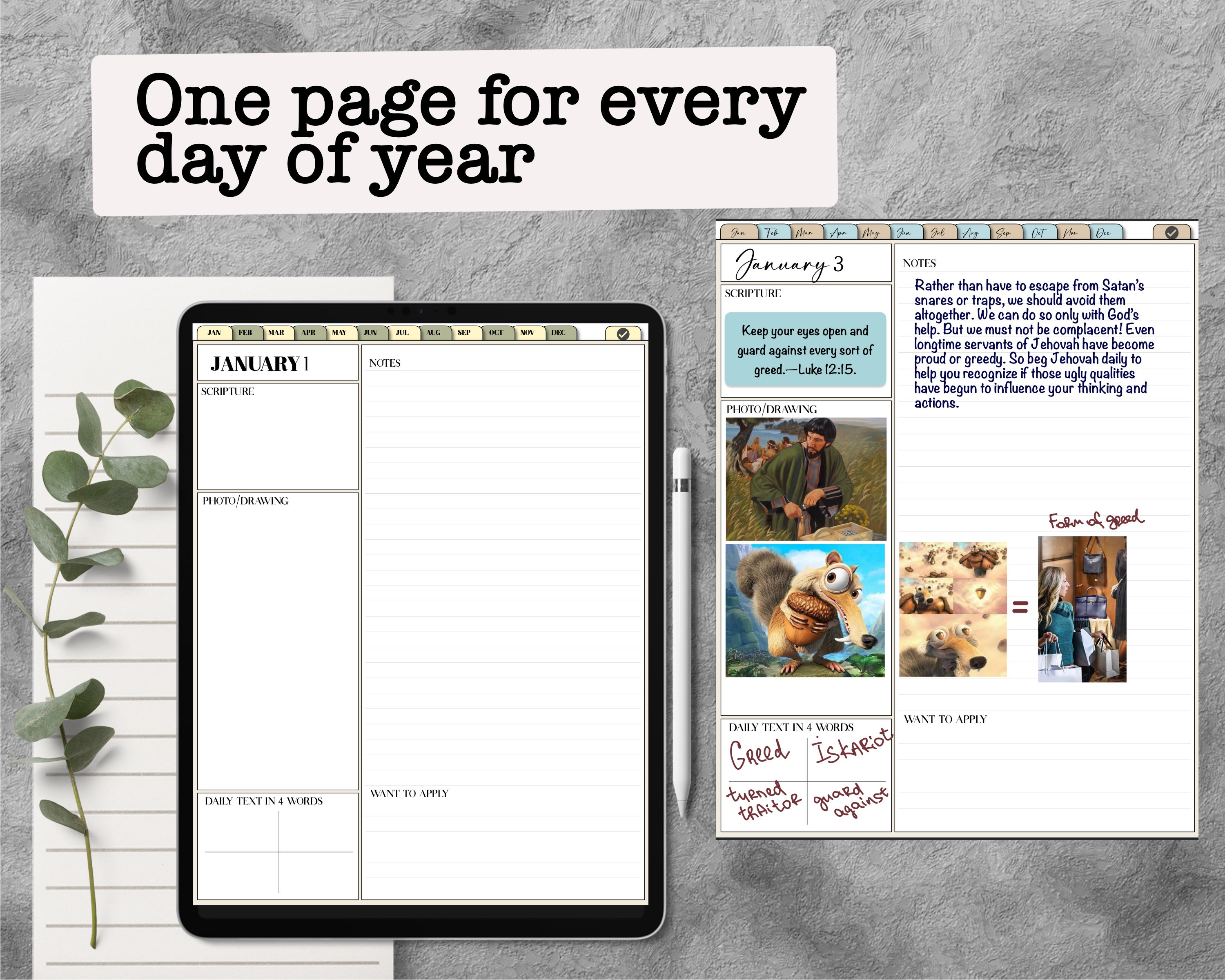 Daily Text Notes JW Digital Notebook Examining Scriptures. - Etsy