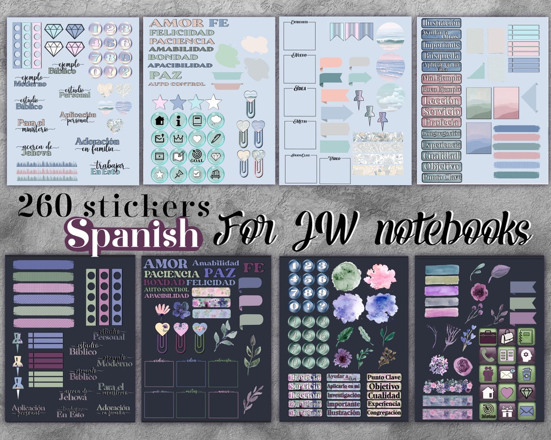 Stickers JW Spanish Digital Elements Español Notebook Meetings Assembly ...