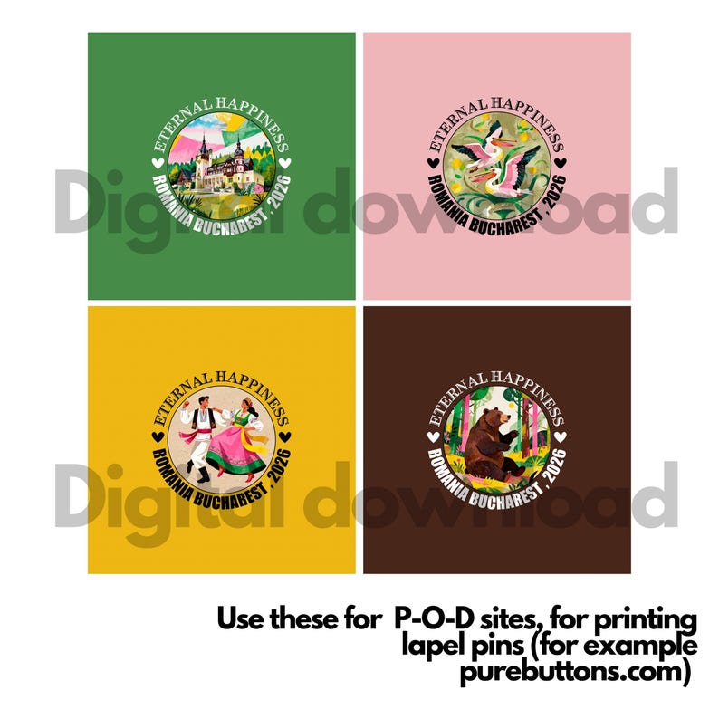 Romania Bucharest International Convention 2026 Printable Stickers ...