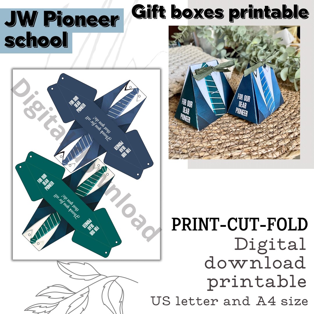 JW Pioneer Brother Box Printable, Gift Bag Elders Pioneers Present Gift ...