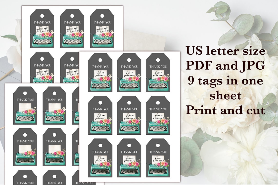 Pioneer Gift Tag Pioneers, Sticker Printable. Thank You Pioneer Gift ...