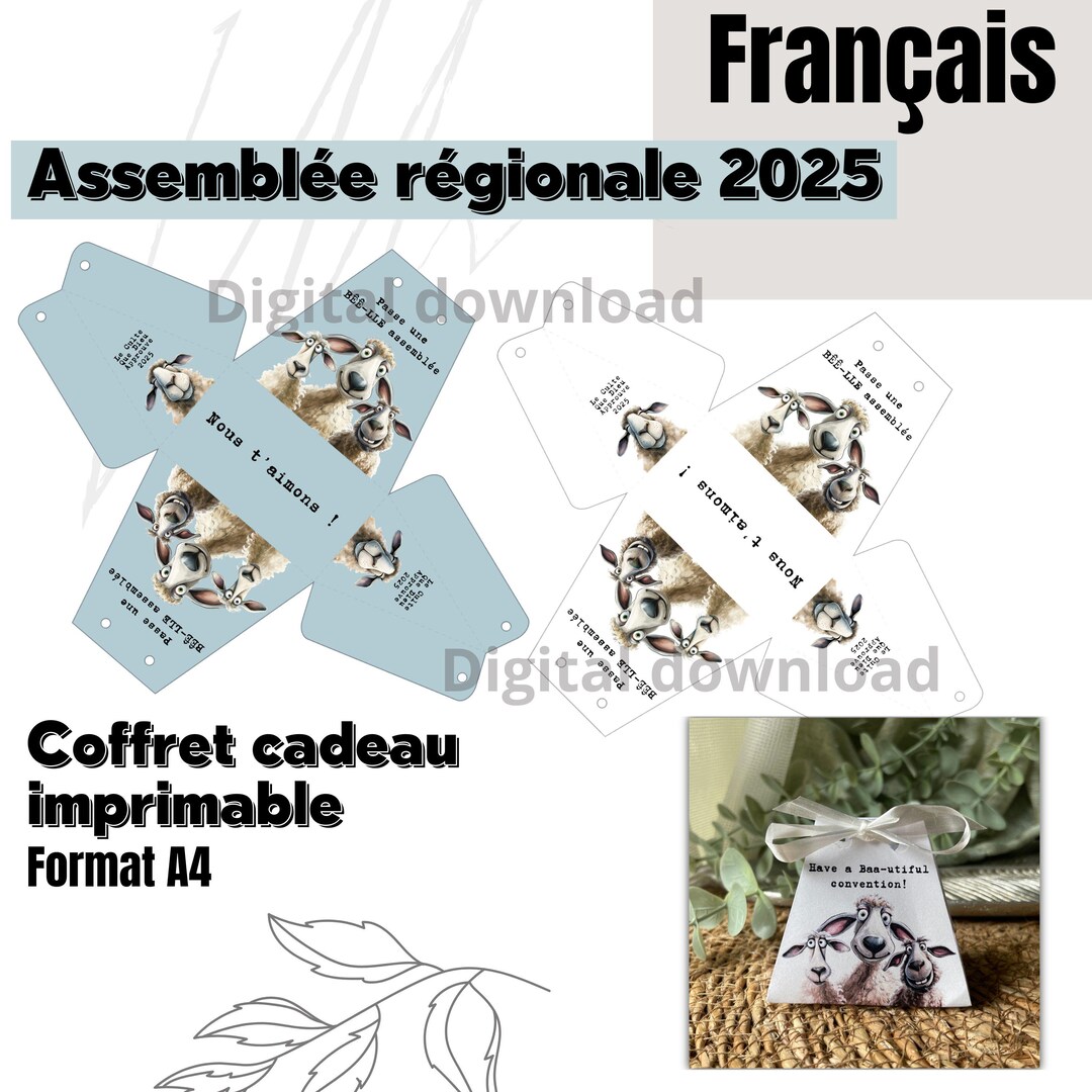 JW Convention 2025 Sheep Gift Box Printable, Pure Worship Gift Bag Ewe ...