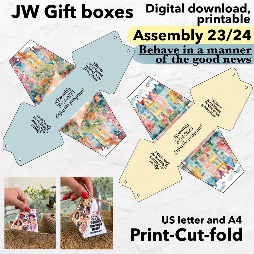 JW Assembly 2024 2025 Gift Box Printable, Gift Bag Behave in a Manner ...