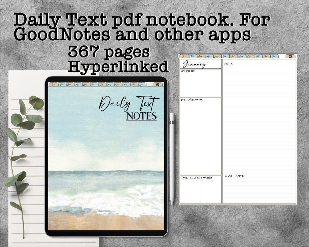 Daily Text Notes JW, Digital Notebook Examining Scriptures. Goodnotes ...