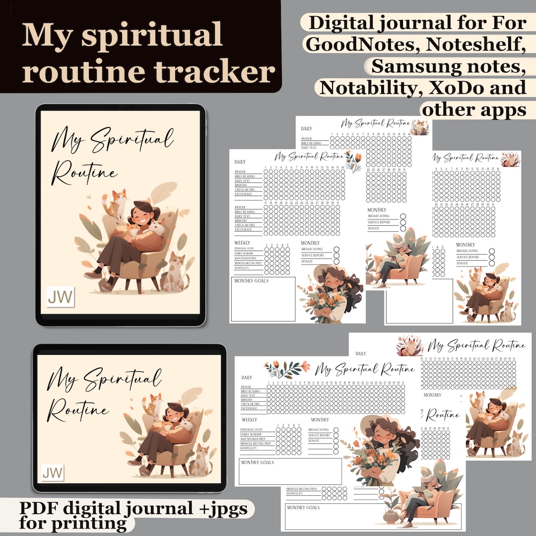Spiritual Tracker JW Journal, Spiritual Tracking Digital Notebook ...