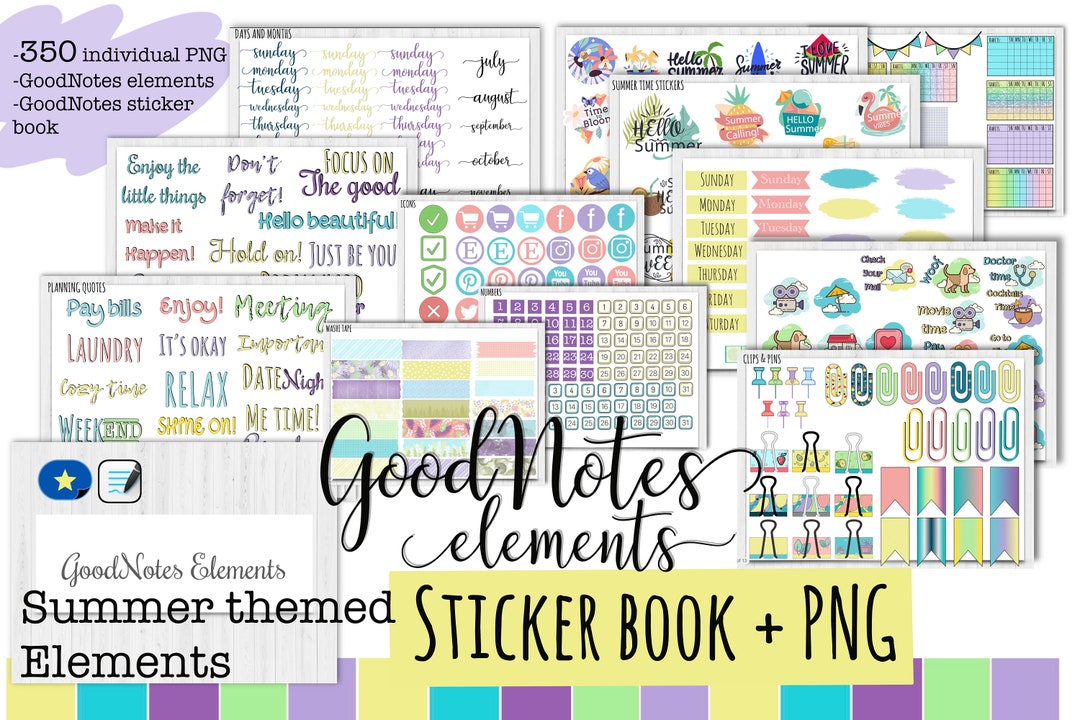 Digital Goodnotes Elements + Gift Functional Stickers for Planners ...