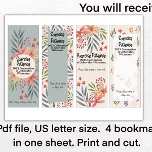 JW Bookmarks Exercise Patience Convention 2023 Gift With - Etsy