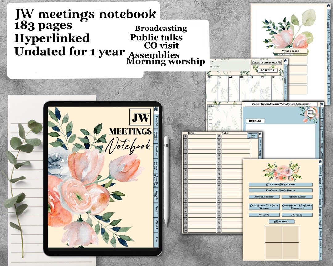 Digital Notebook JW, Undated Minimalist Goodnotes, Samsung Notes ...