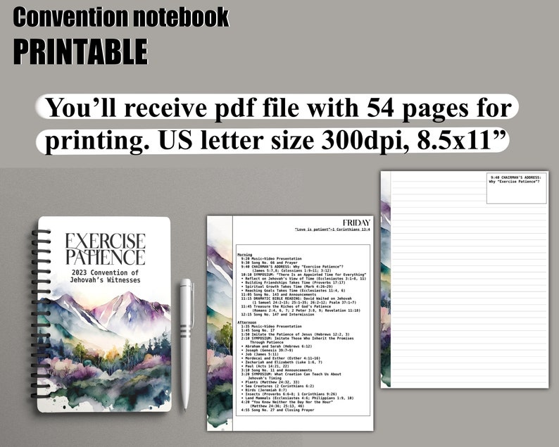 JW Convention 2023 Printable Notebook. Exercise Patience - Etsy Australia JW Convention 2023 Printable Notebook. Exercise Patience - Etsy Australia