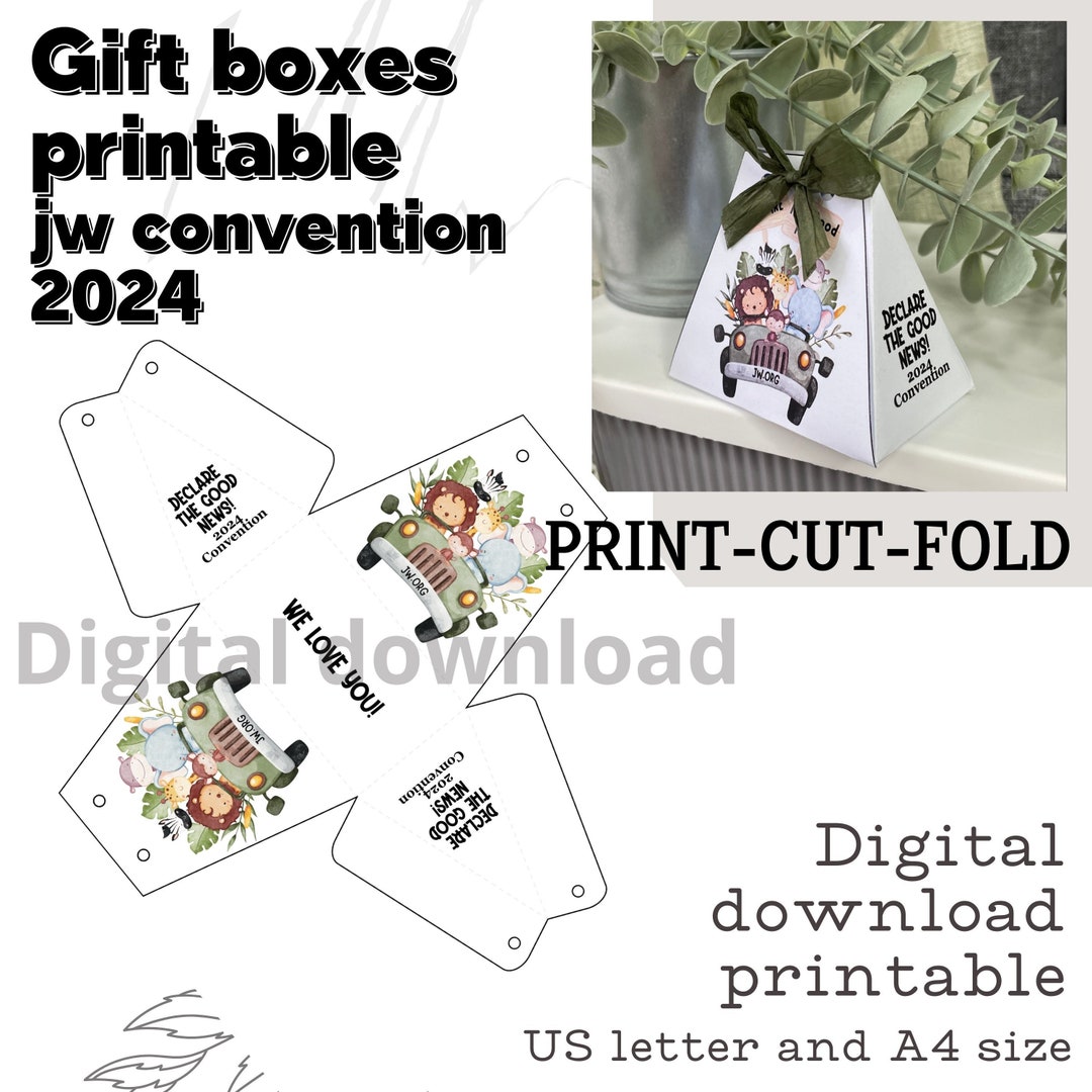 JW Convention 2024 Gift Box Printable, Gift Bag Declare Good News JW ...