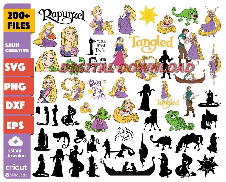 Rapunzel SVG Bundle, Rapunzel Svg Files for Cricut and Silhouette ...