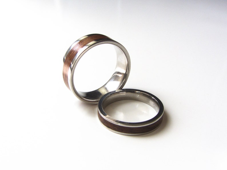 2 Pcs Stainless Steel Ring Wedding Band Set Wedding Ring - Etsy