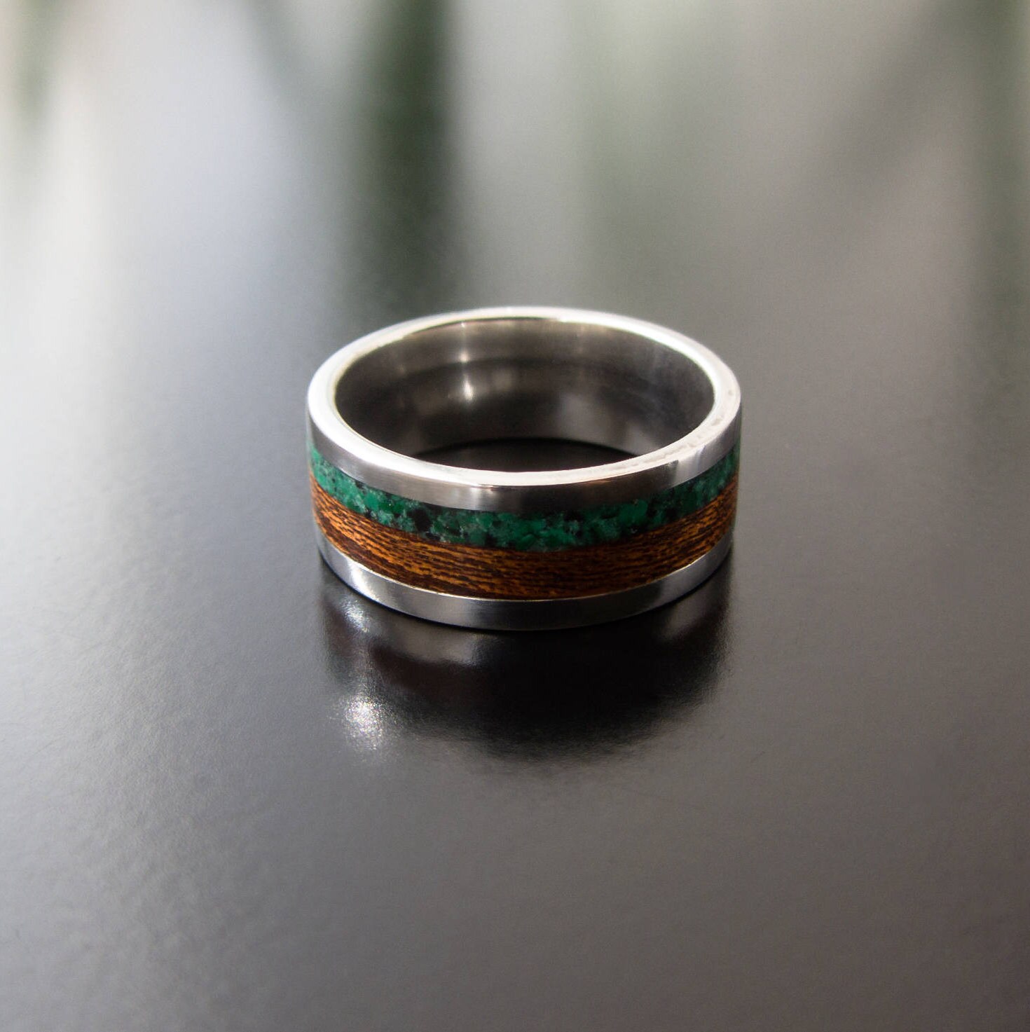 Malachite Ring Inlay Stainless Steel Ringwomen Wedding - Etsy