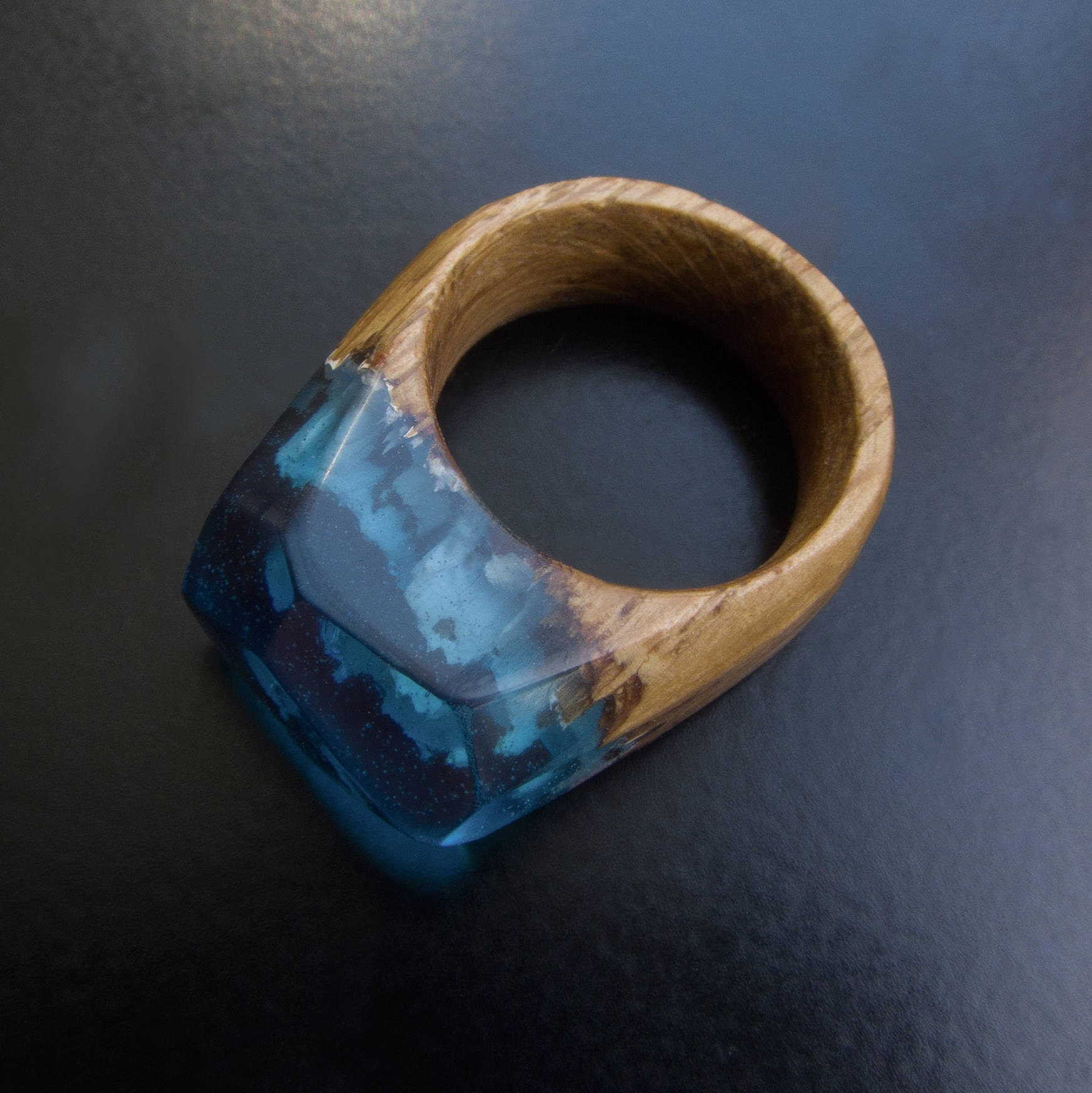 Resin Jewelry Womens Ring Resin Ring Epoxy Resin Blue Resin - Etsy