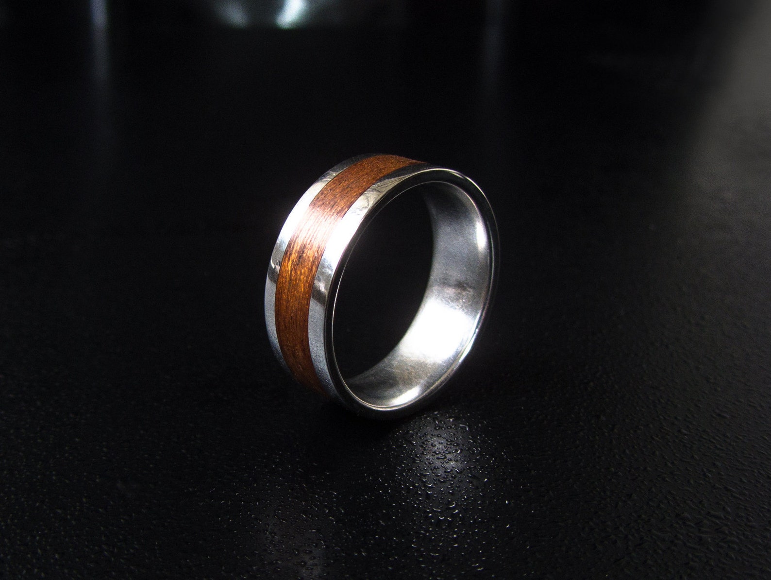 2 pcs stainless steel ring wedding band set wedding ring | Etsy