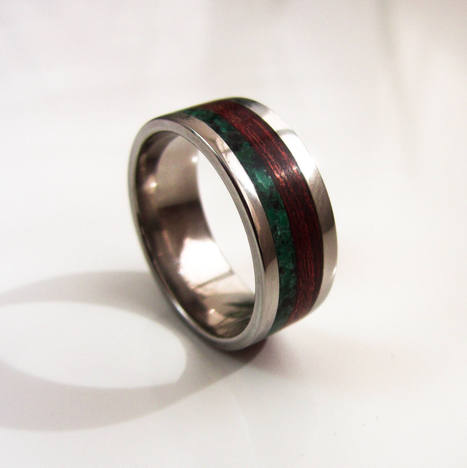 Malachite Ring Inlay Stainless Steel Ringwomen Wedding - Etsy