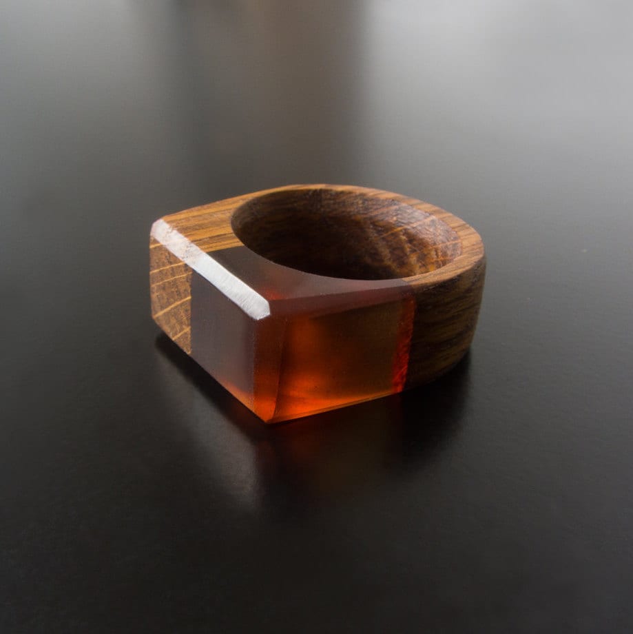 Wood resin ring mens resin ring mens ring mens jewelry | Etsy