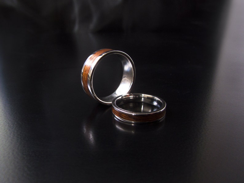 2 Pcs Stainless Steel Ring Wedding Band Set Wedding Ring - Etsy