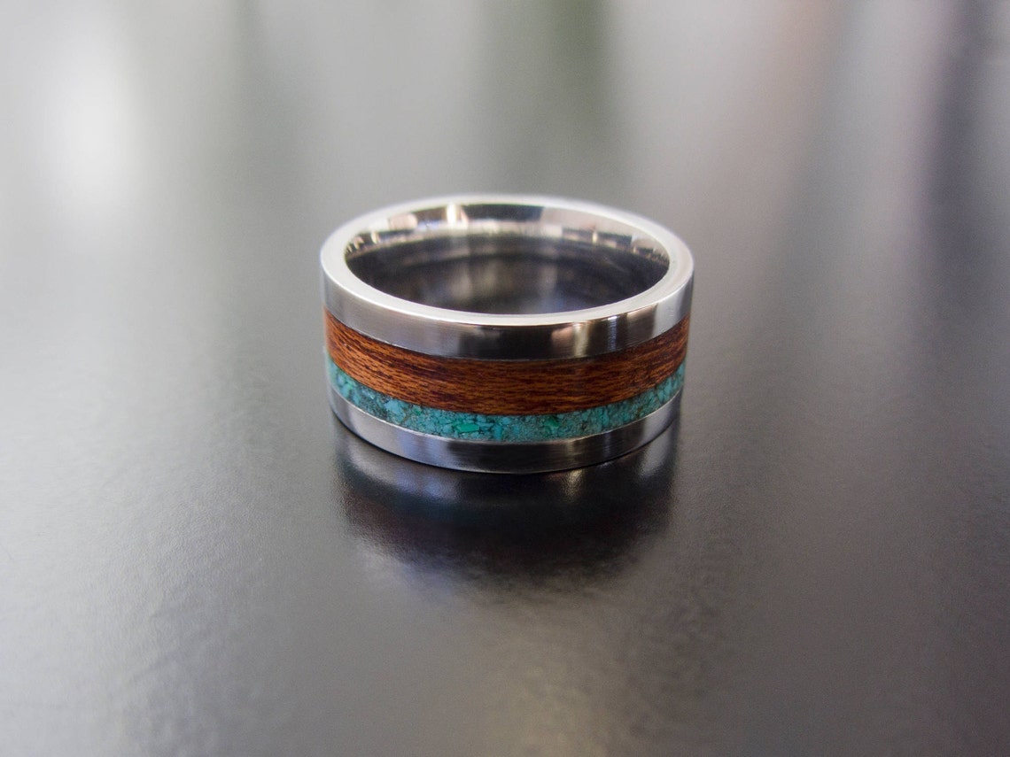 Turquoise Ring Inlay Stainless Steel Ringwomen Wedding - Etsy