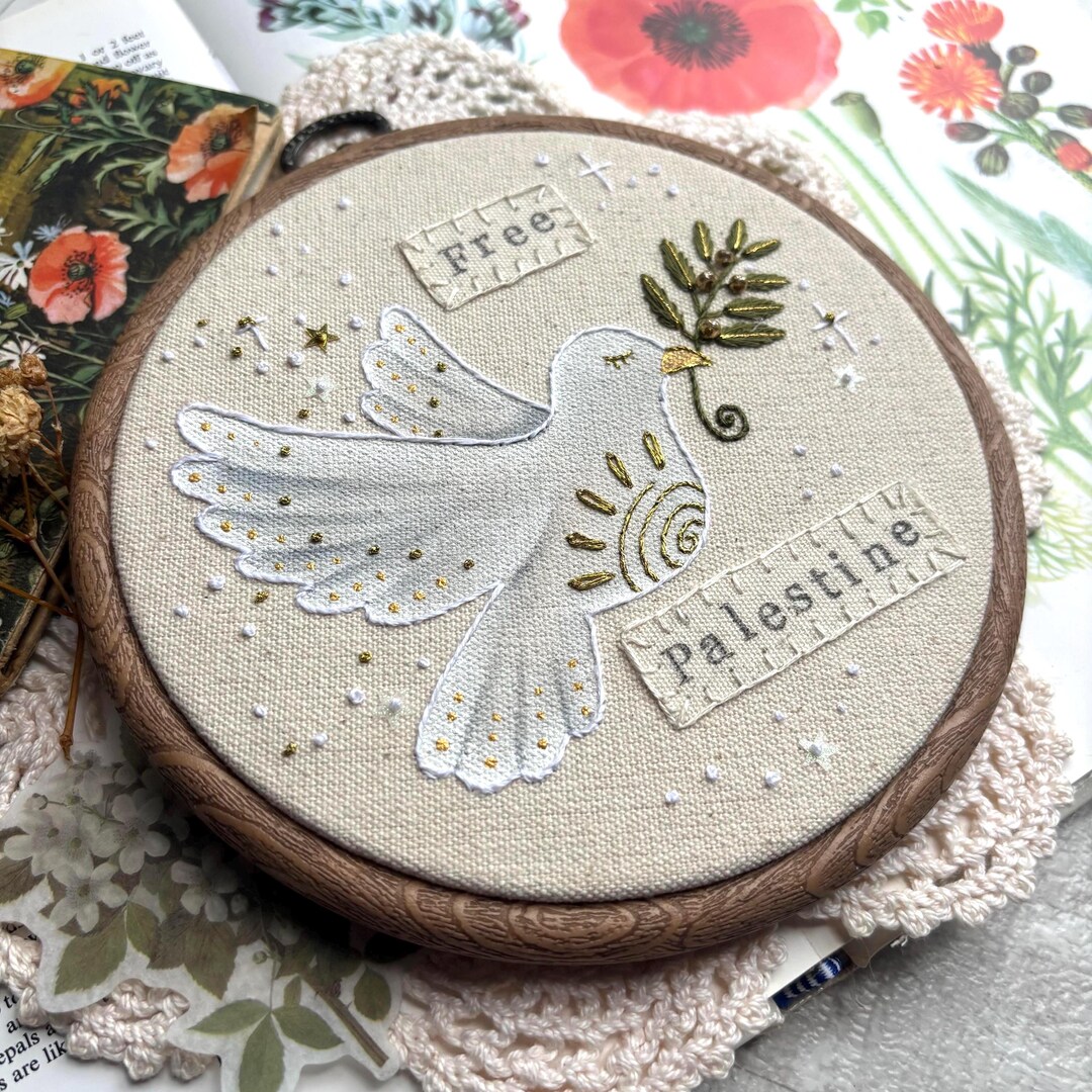 Free Palestine Dove Hoop Embroidery Art - Etsy