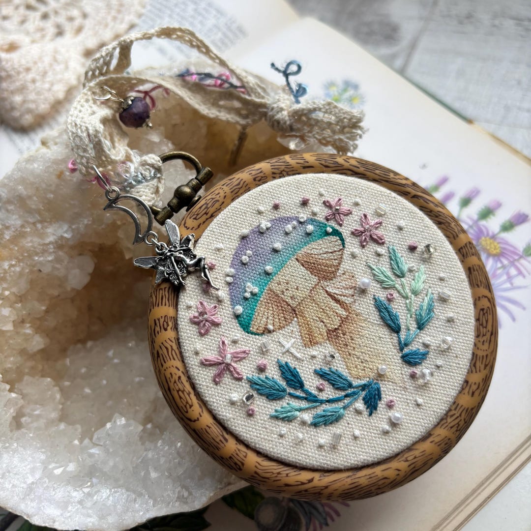 Miniature Fairy Toadstool Embroidery Hoop Art - Etsy