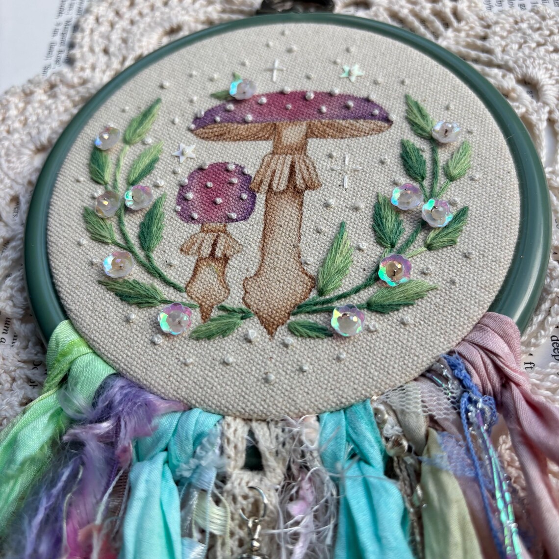 Magical Toadstools Fibre Embroidery Art - Etsy